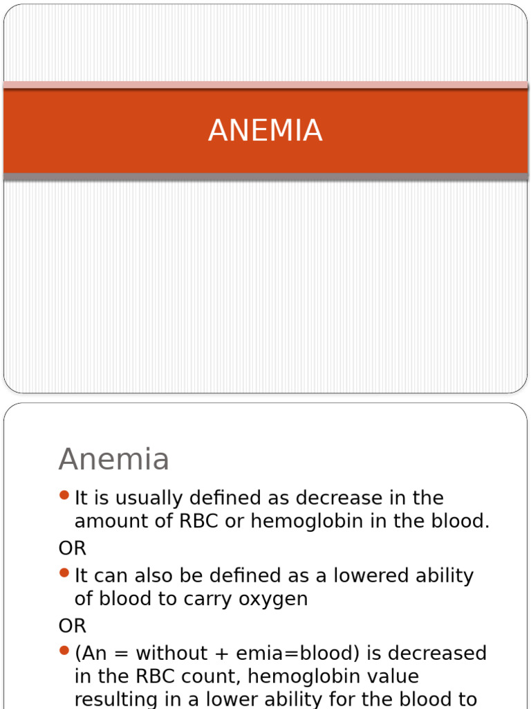 Anemia | PDF | Anemia | Red Blood Cell