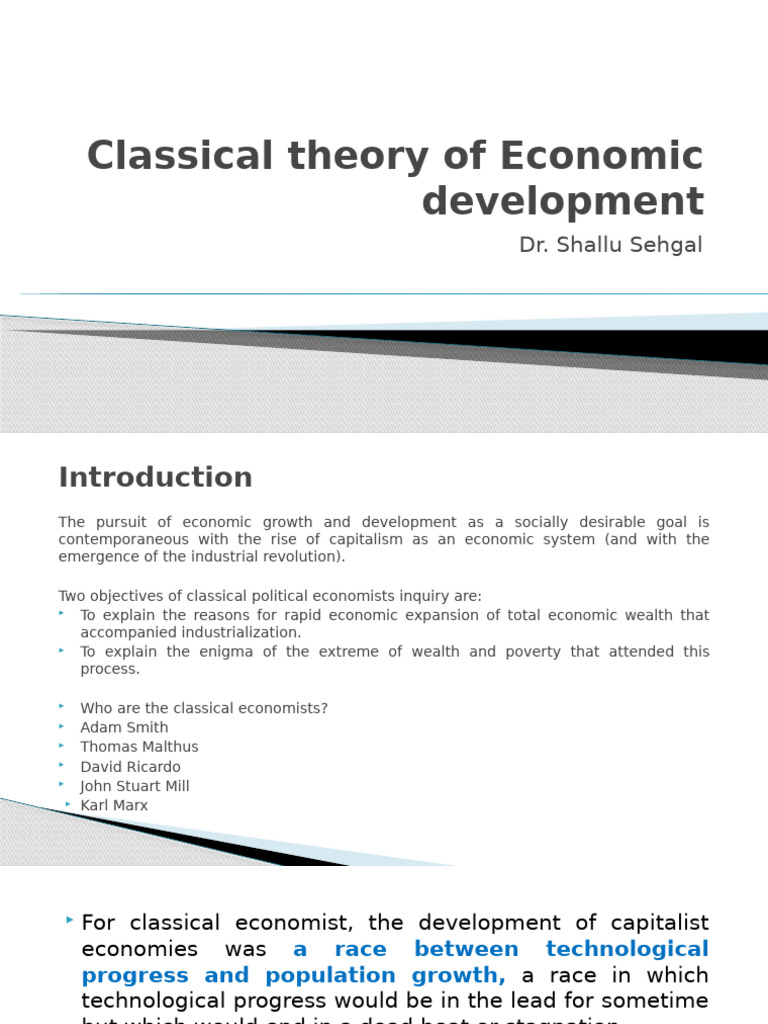 Classical Theory of Economic Development 2025 | PDF