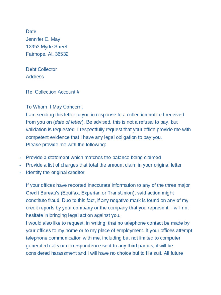 Debt Validation Request | PDF