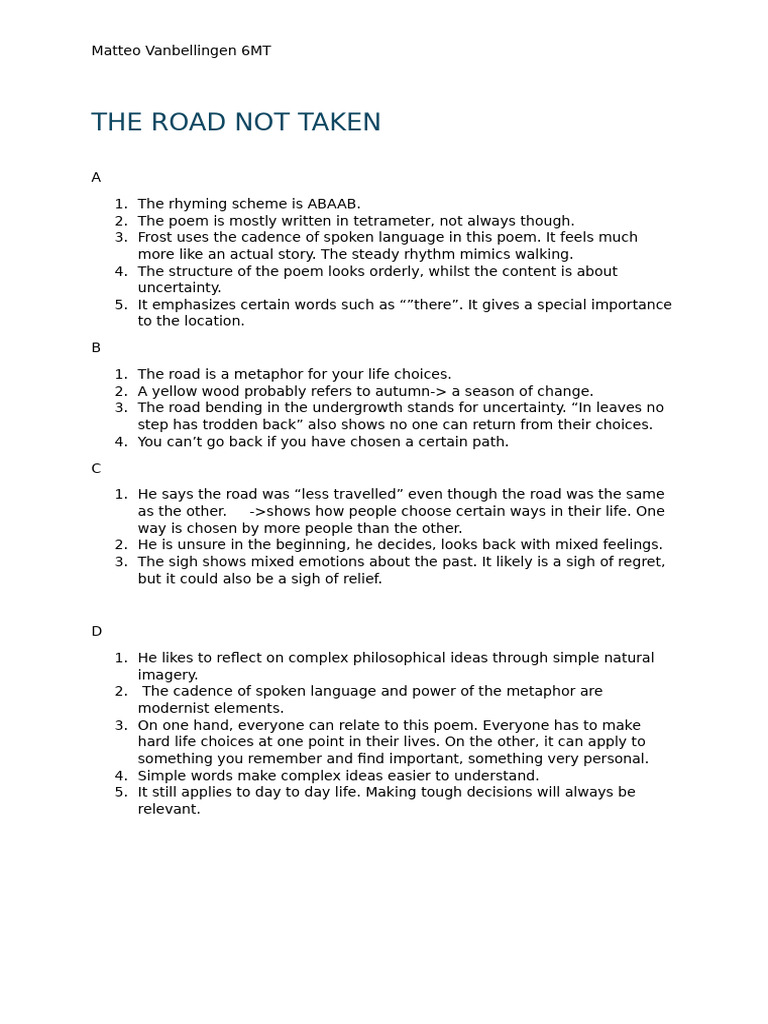 The Road Not Taken | PDF