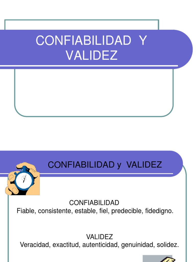 Confiabilidad y Validez | PDF | Validez (Estadísticas) | Alfa de Cronbach