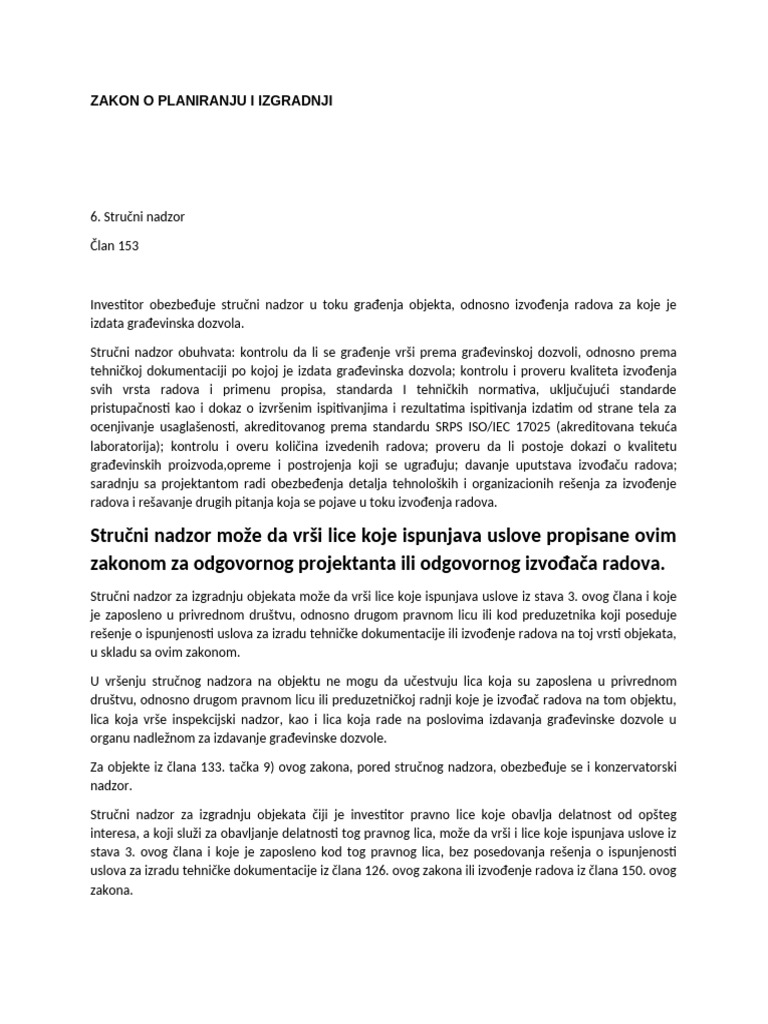 Zakon o Planiranju I Izgradnji | PDF