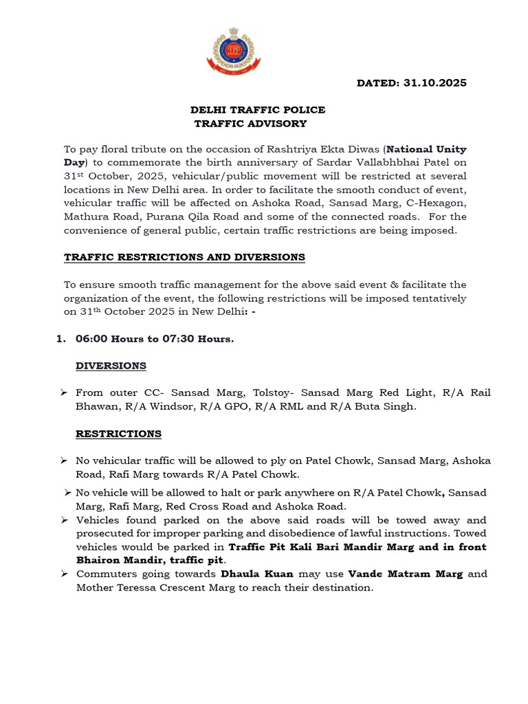 Traffic Advisory Run For Unity NDR | PDF | Road Infrastructure ...