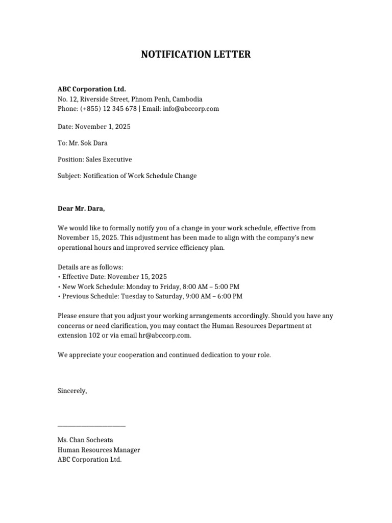 Styled Notification Letter Set2 | PDF