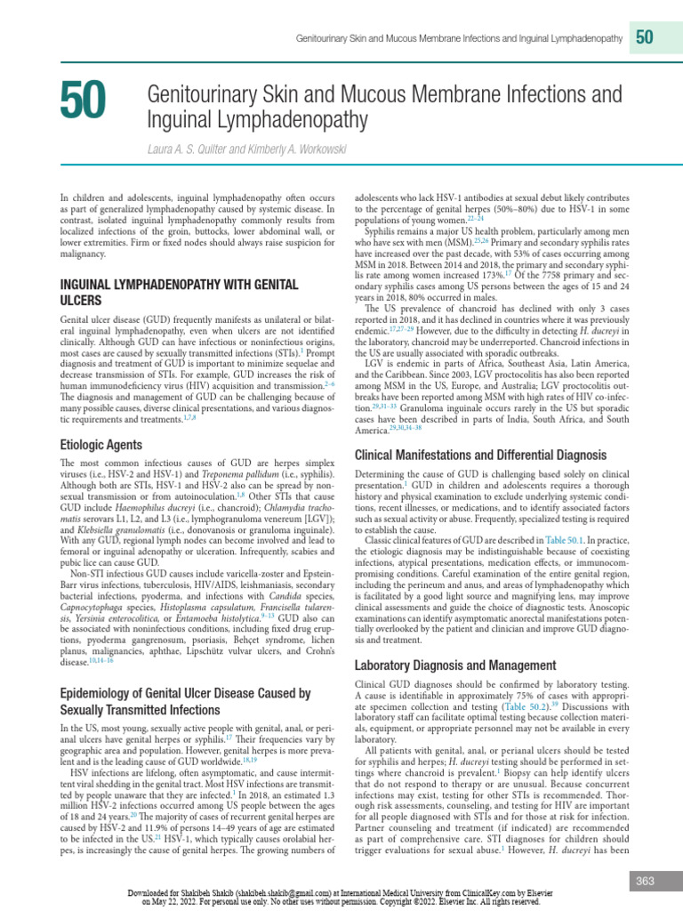 50 - Genitourinary Skin and Mucous Membrane Infections and Inguinal ...