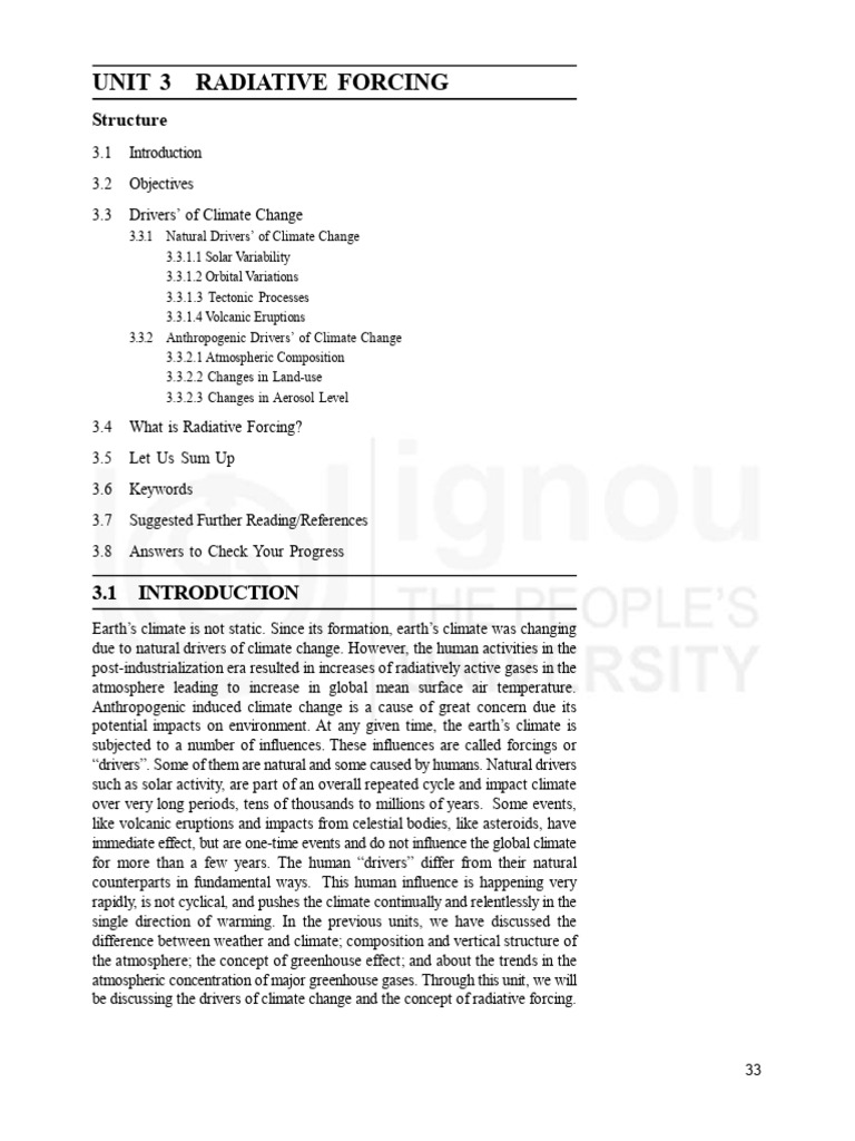 Unit-3 Radiative Forcing | PDF | Greenhouse Gas | Climate Change