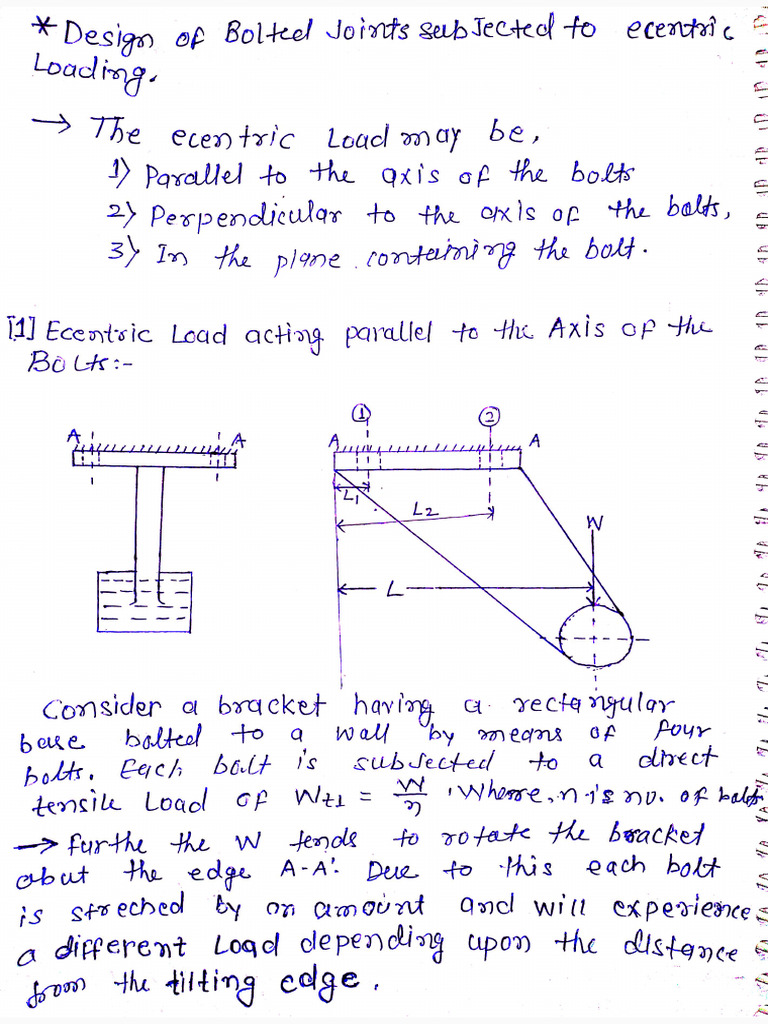 Eccentric Load Design for Bolts | PDF