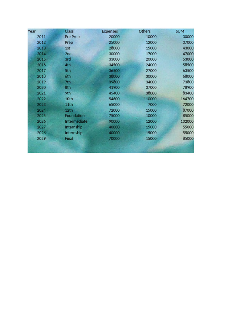 Annual Education Expenses Overview | PDF