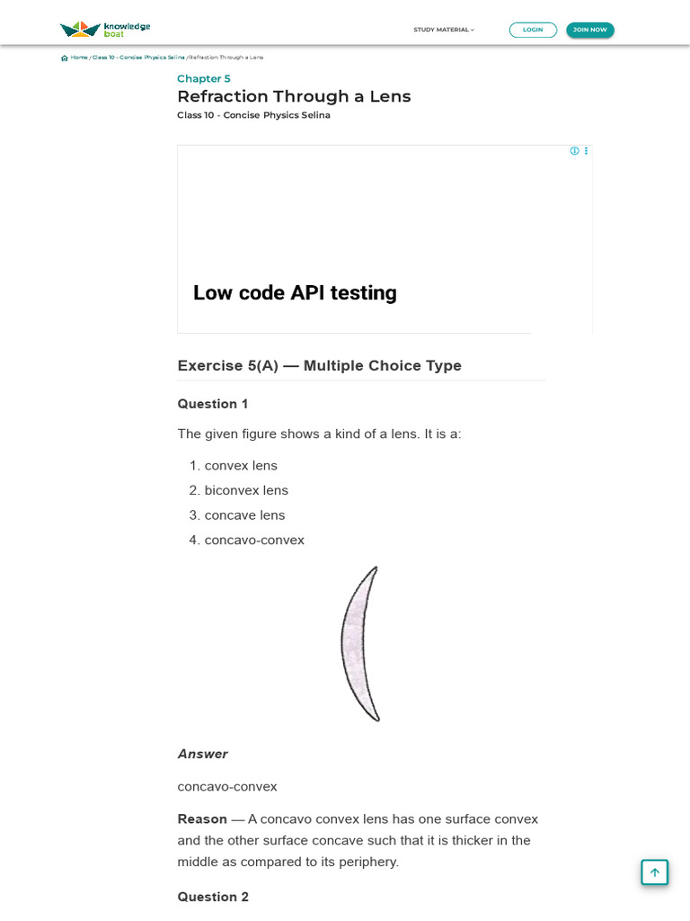 Chapter 5 - Refraction Through A Lens - Selina Solutions Concise ...