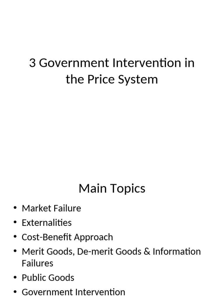 3 Government Intervention in The Price System | PDF | Cost–Benefit ...
