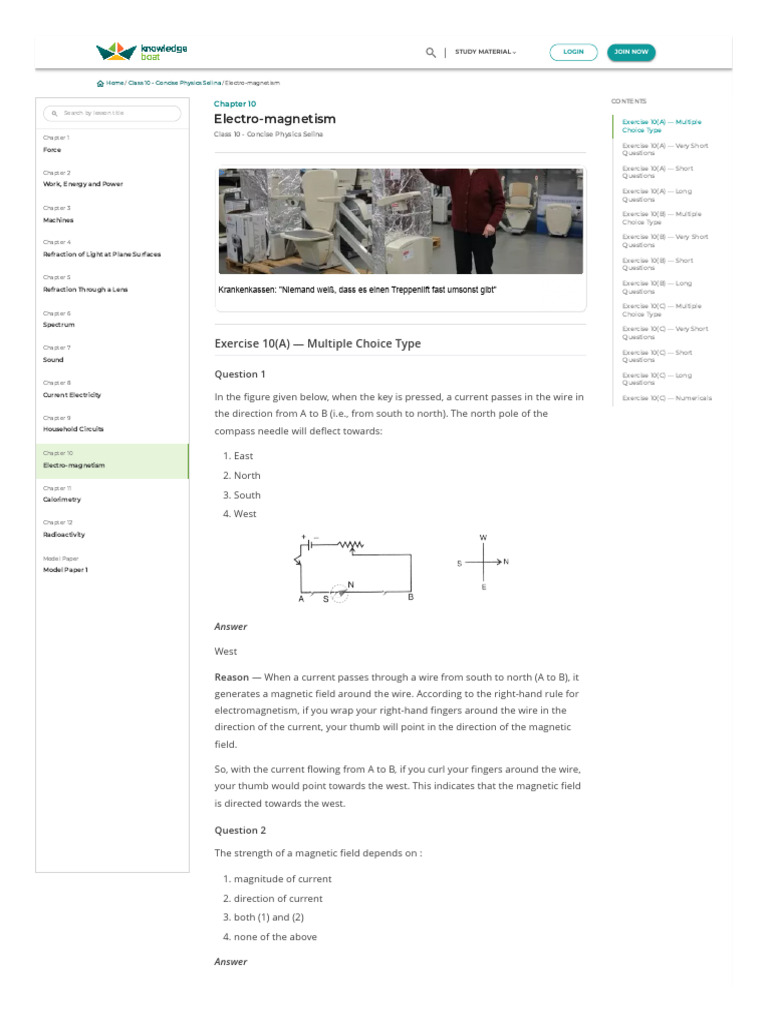 WWW Knowledgeboat Com Learn Class 10 Icse Concise Physics Selina Solutions y6xVD Electro ...