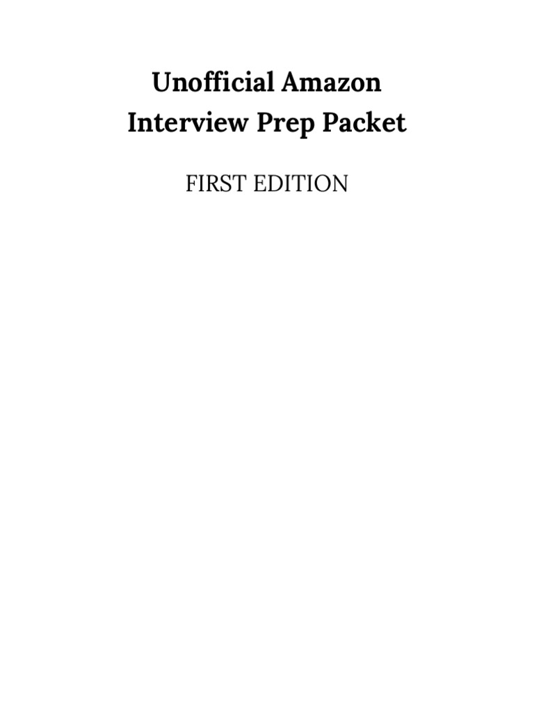 Amazon Interview Prep Packet | PDF | Leadership | Thought