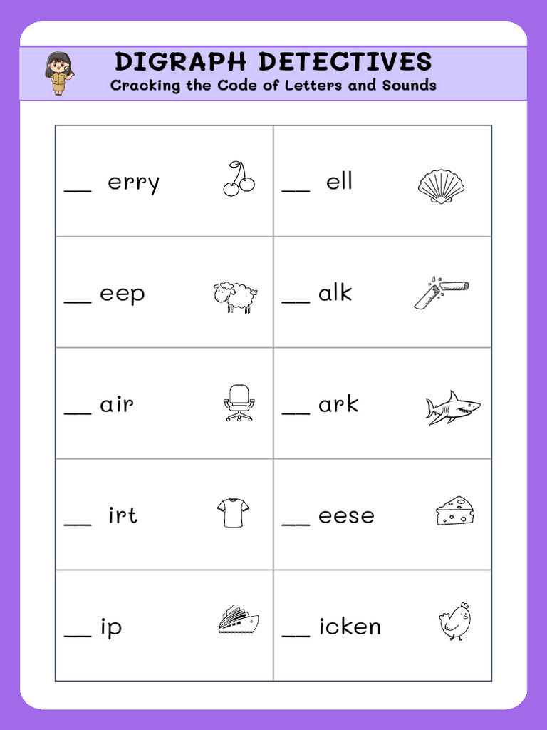 Digraph Detectives: Letters & Sounds Guide | PDF | Senses | Taste