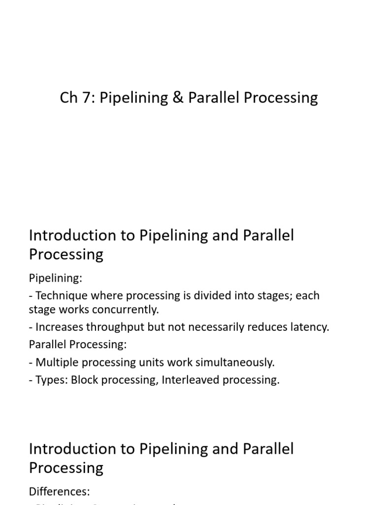 Ch7_Pipelining.pptx | PDF | Sampling (Signal Processing) | Filter (Signal Processing)