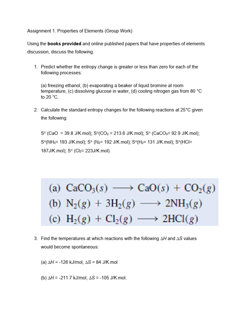 Applied Metullargical Chemistry Assignment 1 | PDF