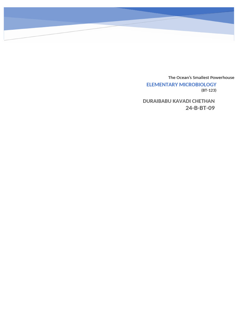 Prochlorococcus marinus (1) | PDF | Biology | Nature