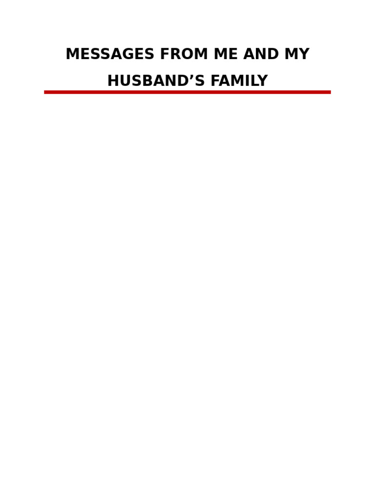 Messages From Me and My Husband | PDF