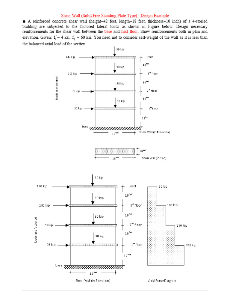 Shear Wall Design Example v1 | PDF | Shear Stress | Civil Engineering