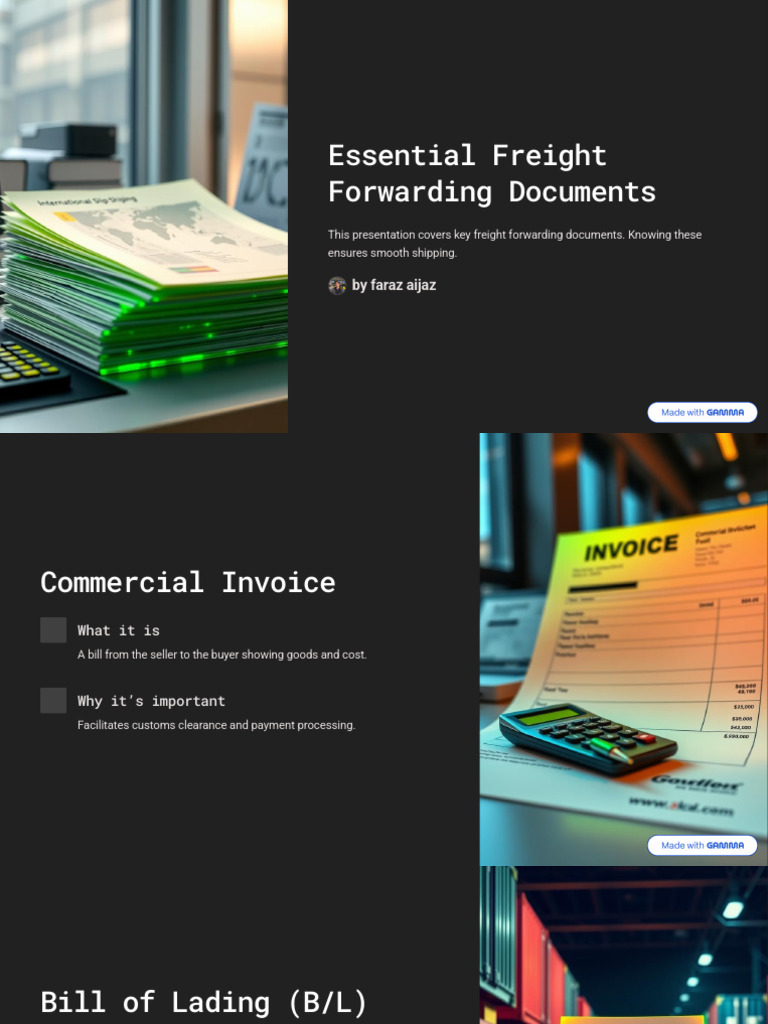 Key Freight Forwarding Documents | PDF