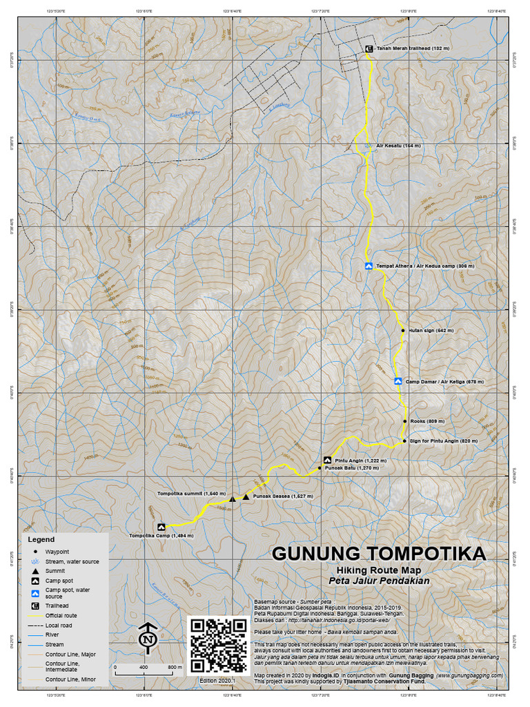 Peta Jalur Pendakian Gunung Tompotika | PDF