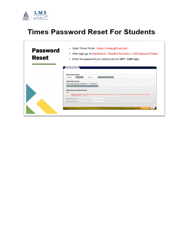 Reset Lms Password | PDF