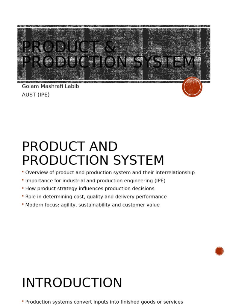 Product and Production Systems Overview | PDF | Product (Business) | Goods