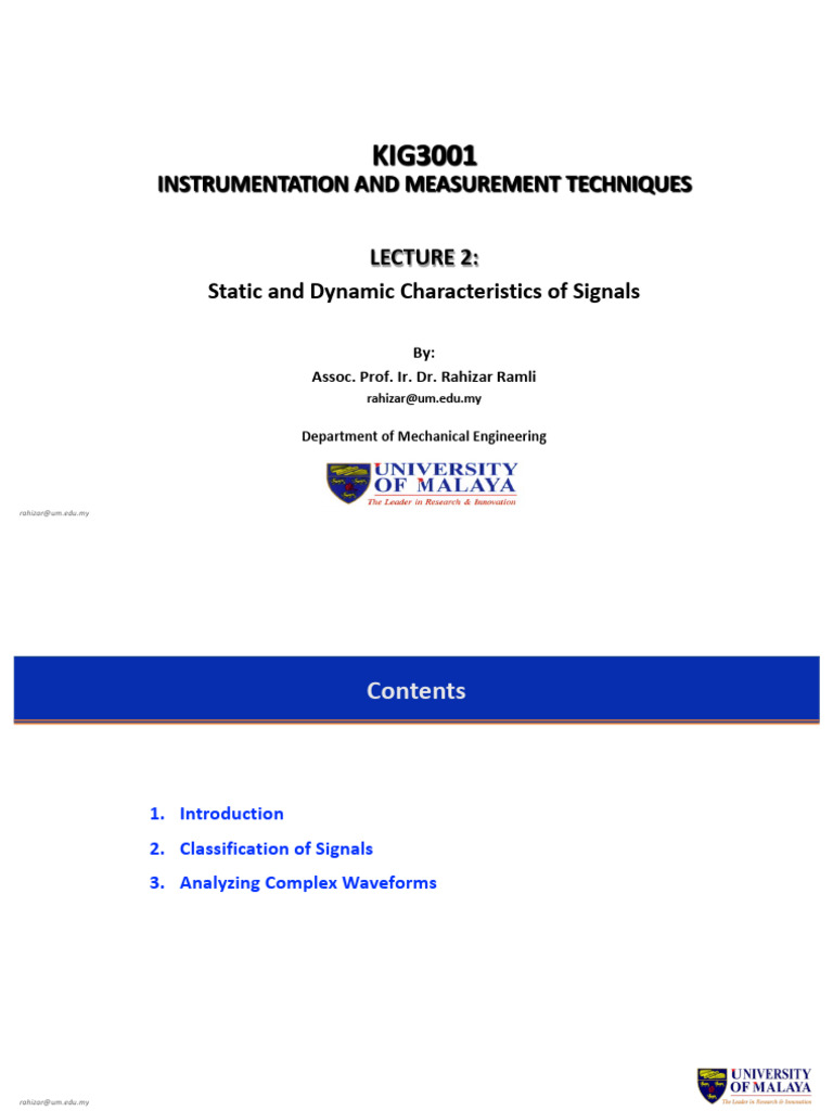 KIG3001 - Lecture 2 (Static Dynamic Signals) 2023-24 | PDF | Fast ...