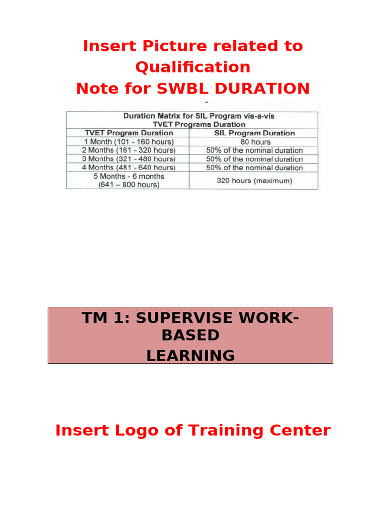 8 - Supervised Work-Based Training (Template) | PDF | Safety ...