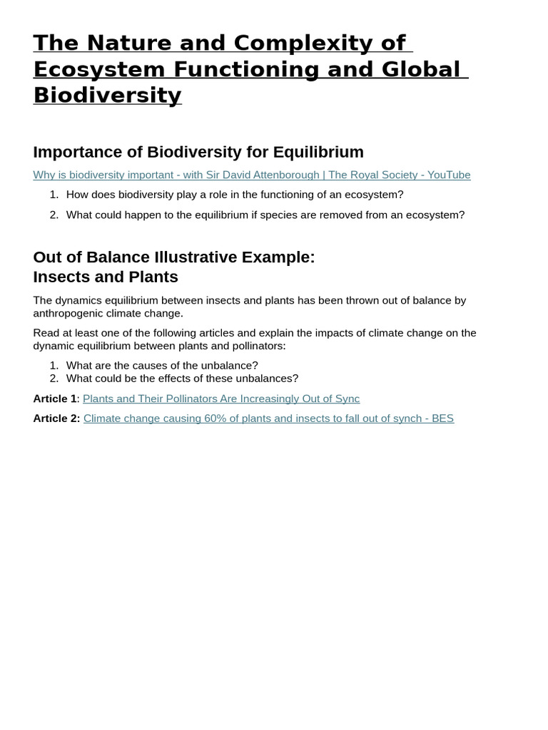 1.3 Functions and Complexity of Ecosystems Readings and Learning ...