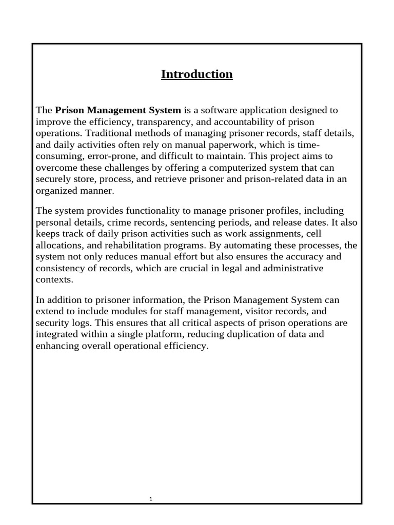 Prison Management System Overview | PDF | Operating System | Python ...