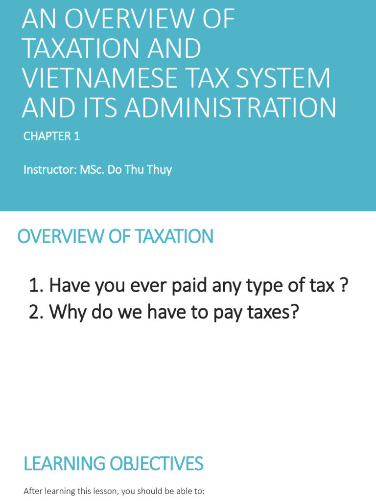Chapter 1 Slides - Overview of Taxation | PDF | Cost Of Living | Taxes