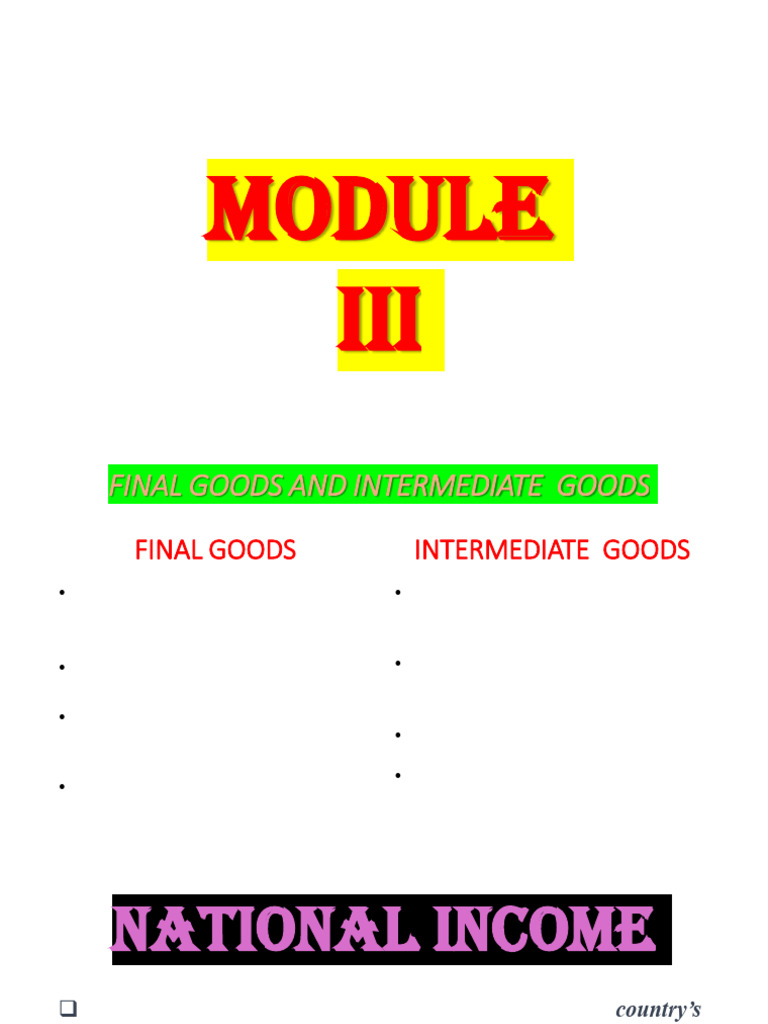 Final vs Intermediate Goods Explained | PDF | Measures Of National ...