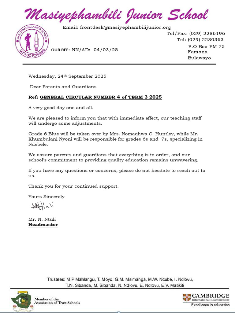 General Circular No. 4 Term 3 2025 - Update PDF | PDF