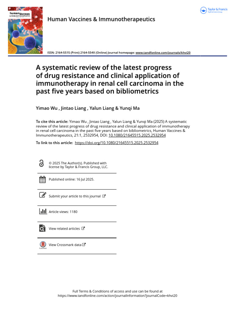Immunotherapy Resistance in Renal Cell Carcinoma | PDF | Biomarker ...