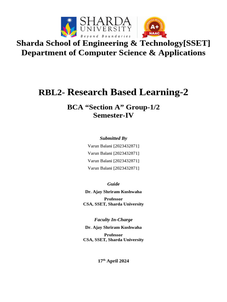 BCA 4th Sem RBL Final Report Format | PDF | Quantum Computing | Cryptography