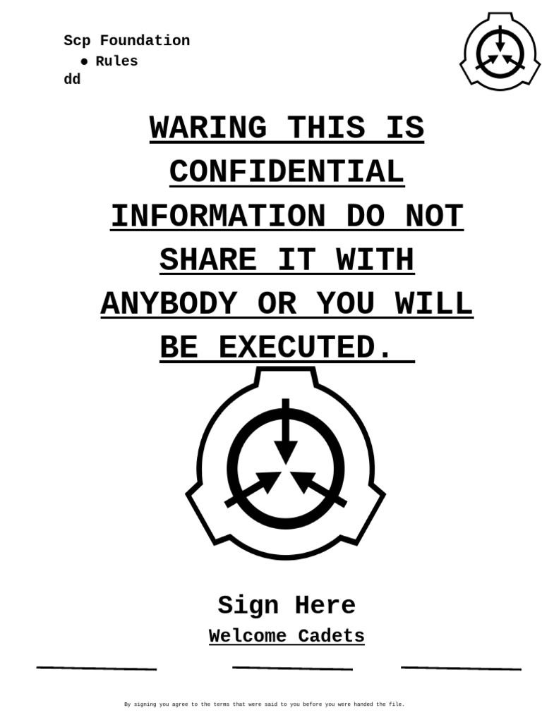 SCP Foundation Cadet Rules and Info | PDF