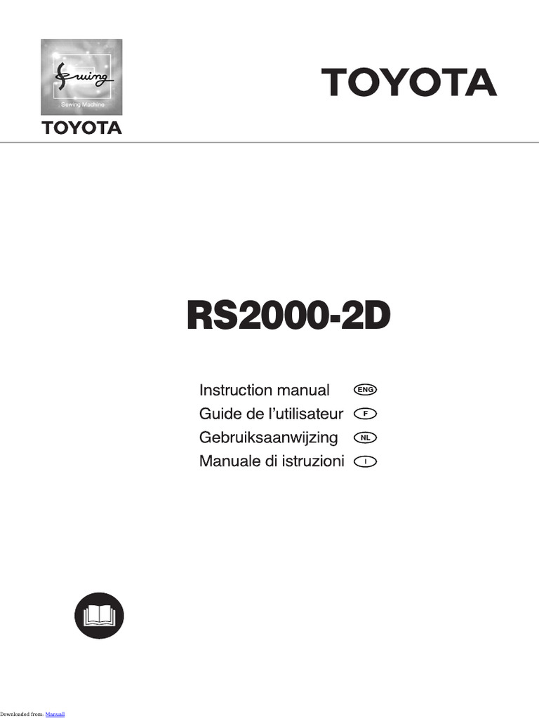 Toyota DE224 Sewing Machine Instruction Manual | PDF | Sewing Machine ...