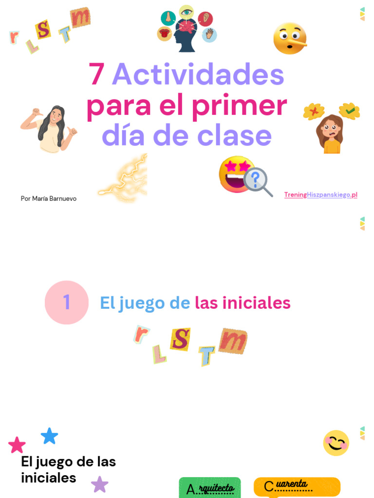 Actividades Primer Día de Clase | PDF