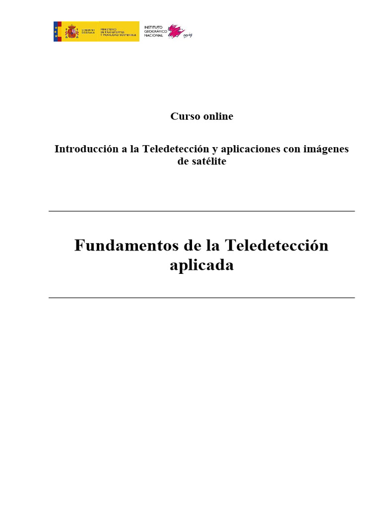 Curso de Teledetección Satelital | PDF | Sensores remotos | Espectro ...