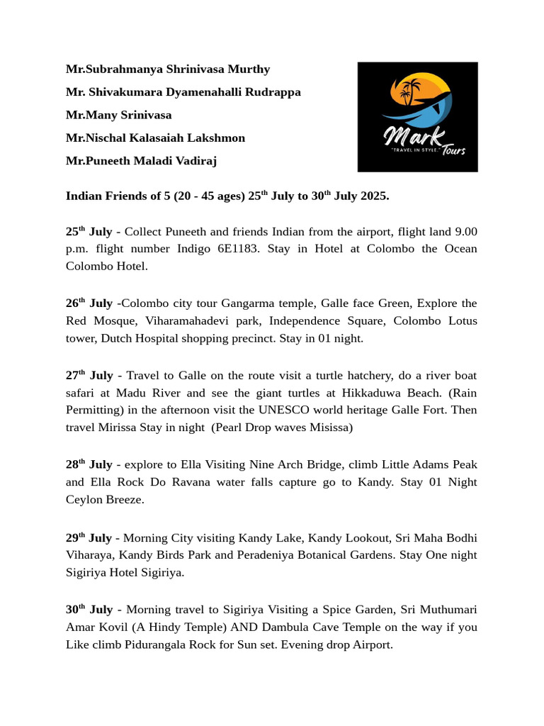 Mark Tours | PDF