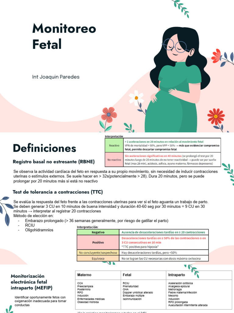 Monitoreo Fetal: Métodos y Manejo | PDF | Parto | El embarazo
