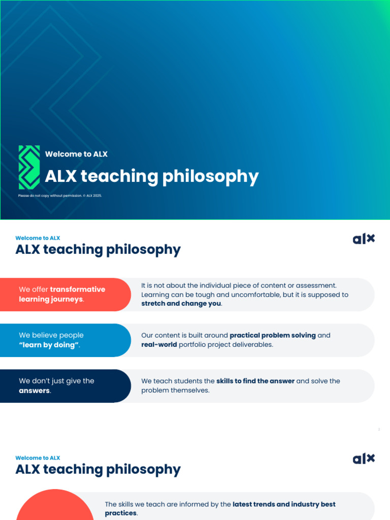 ALX Teaching Philosophy (Slides) (Re-Brand) | PDF | Knowledge | Cognition