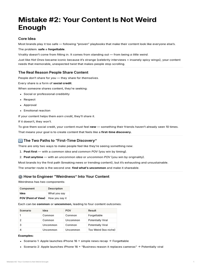Mistake 2 Your Content Is Not Weird Enough | PDF