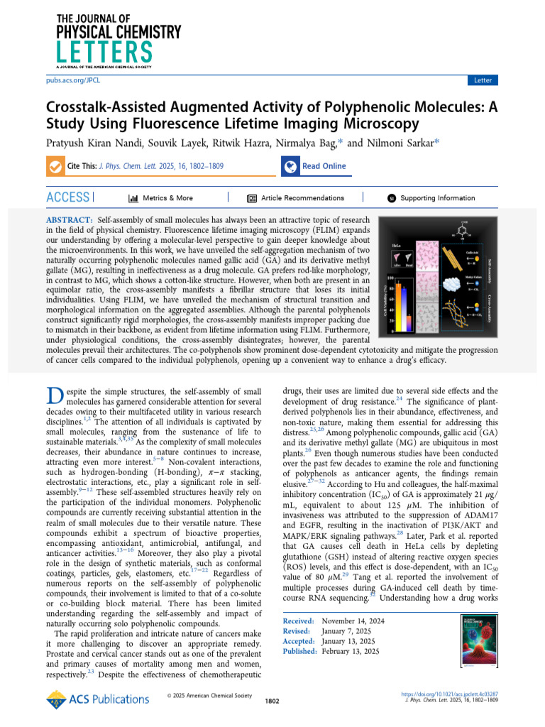 Crosstalk Assisted Augmented Activity of Polyphenolic Molecules A Study ...