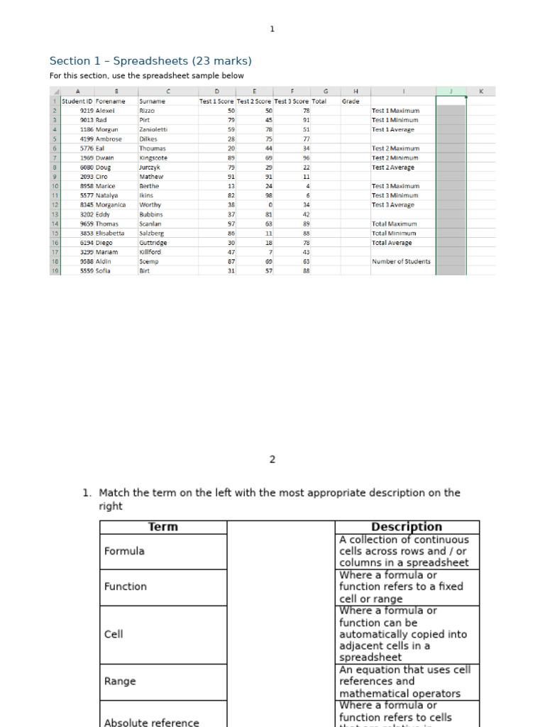 Year 8 Sample - Spreadsheets | PDF | Spreadsheet | Chess Openings