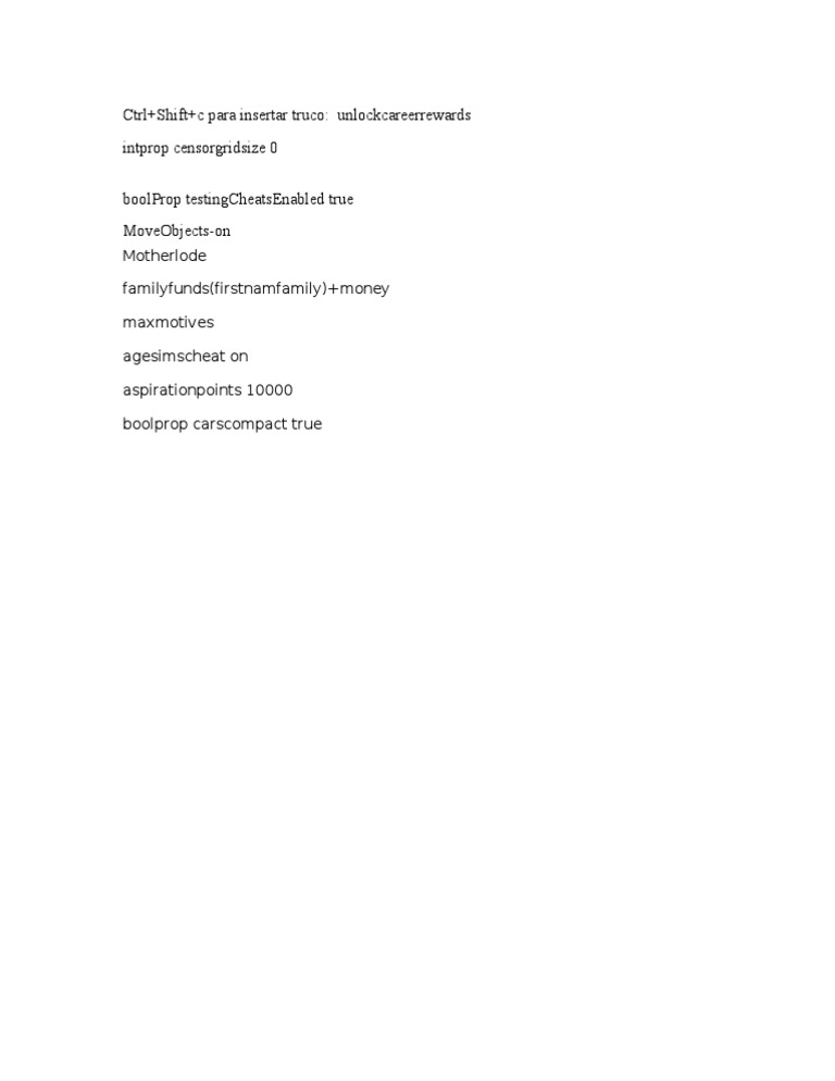 Sims 2 Cheat Codes Guide | PDF