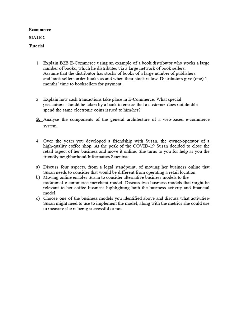 SIA1102 Tutorial1 2025 | PDF