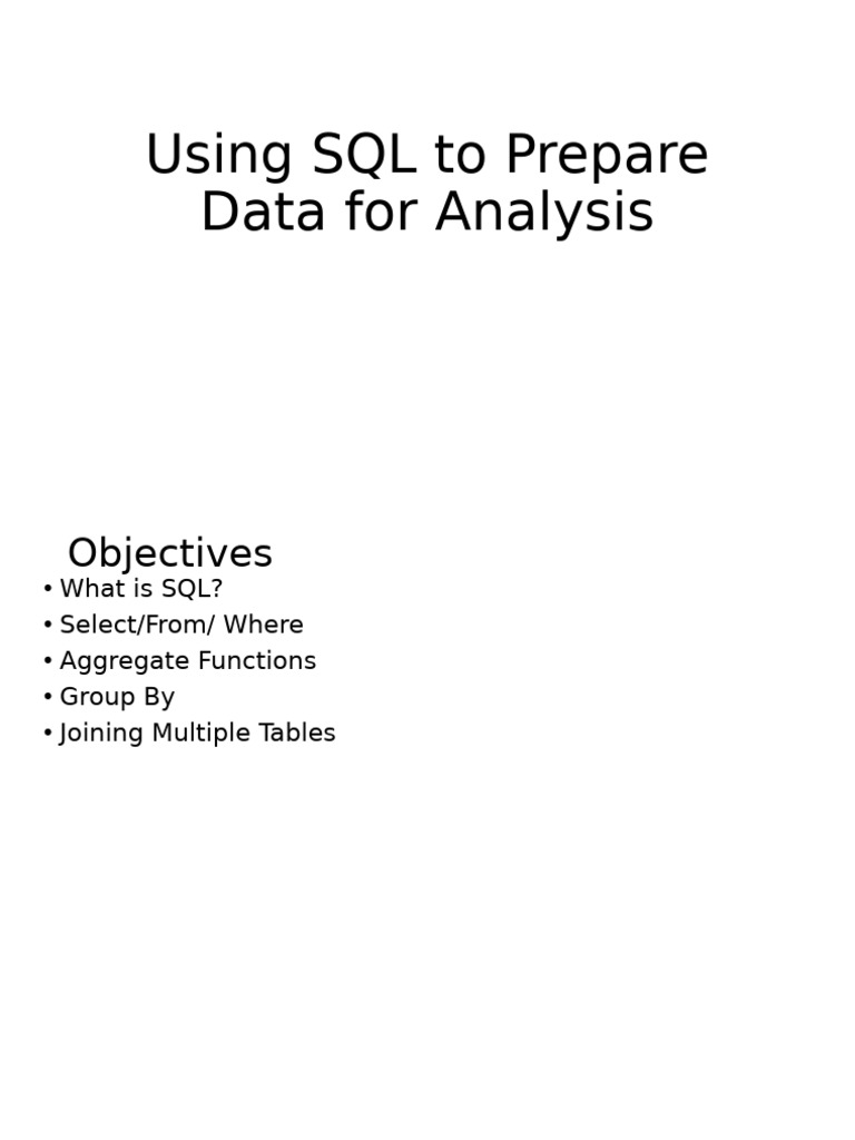 SQL Basics for Data Analysis | PDF | Sql | Table (Database)