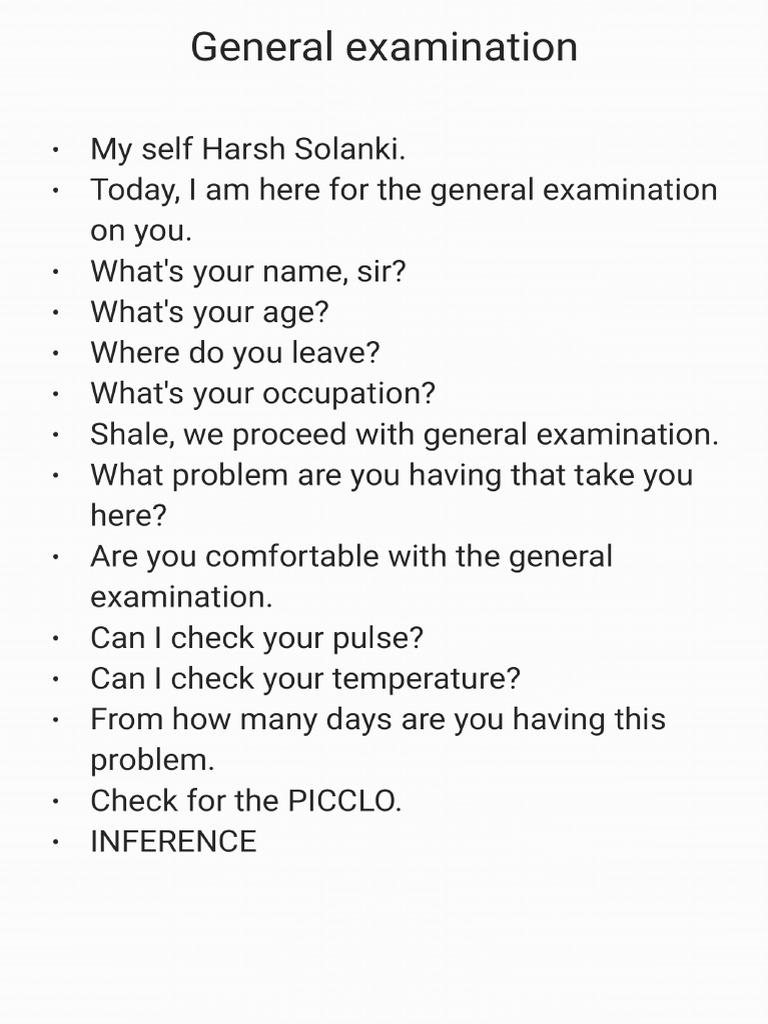 General Examination | PDF