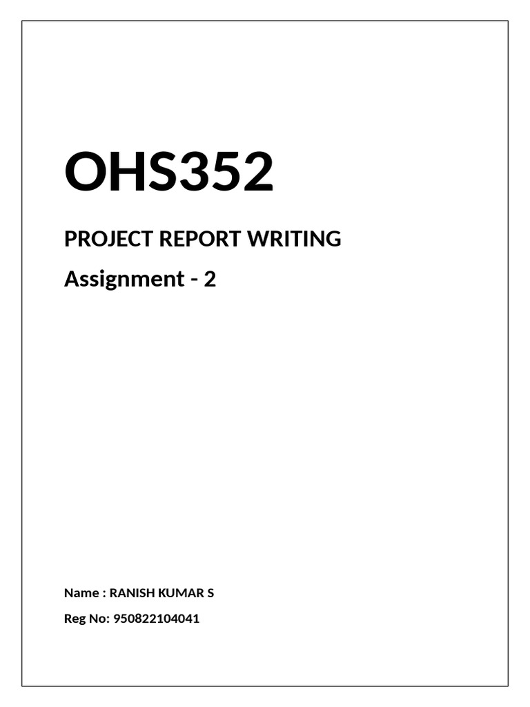 Project Report Writing Assignment | PDF | Noise | Occupational Safety ...